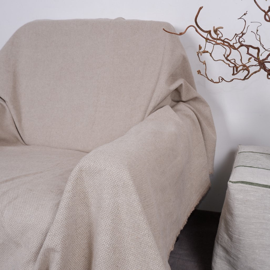 Natural linen blanket - Rice – LITHUANIAN LINEN